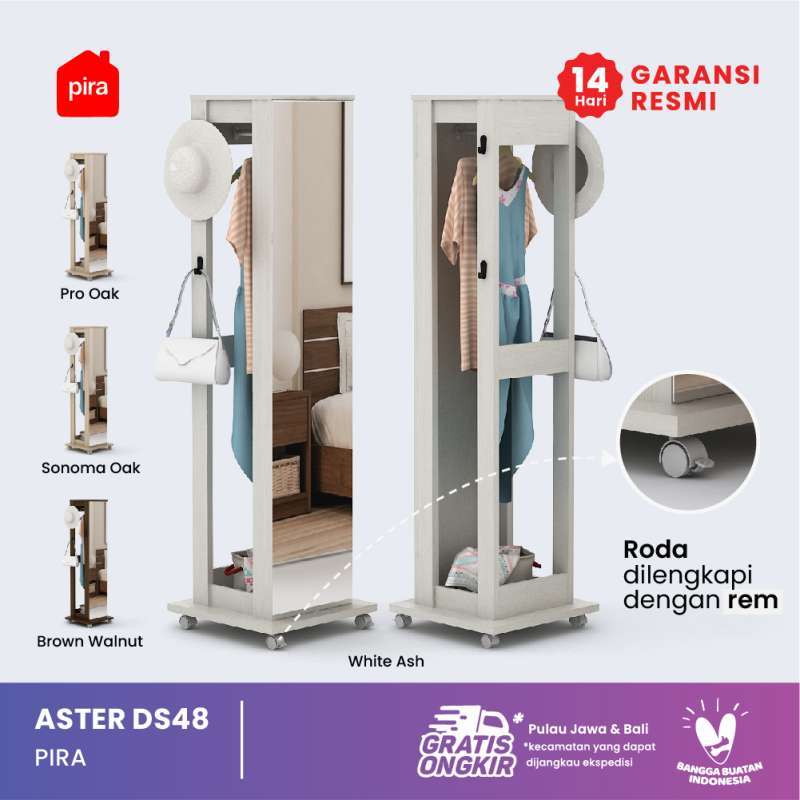Promo PIRA - ASTER DS48 Cermin Full Body dengan Gantungan Baju Diskon 25% di Seller PIRA ...