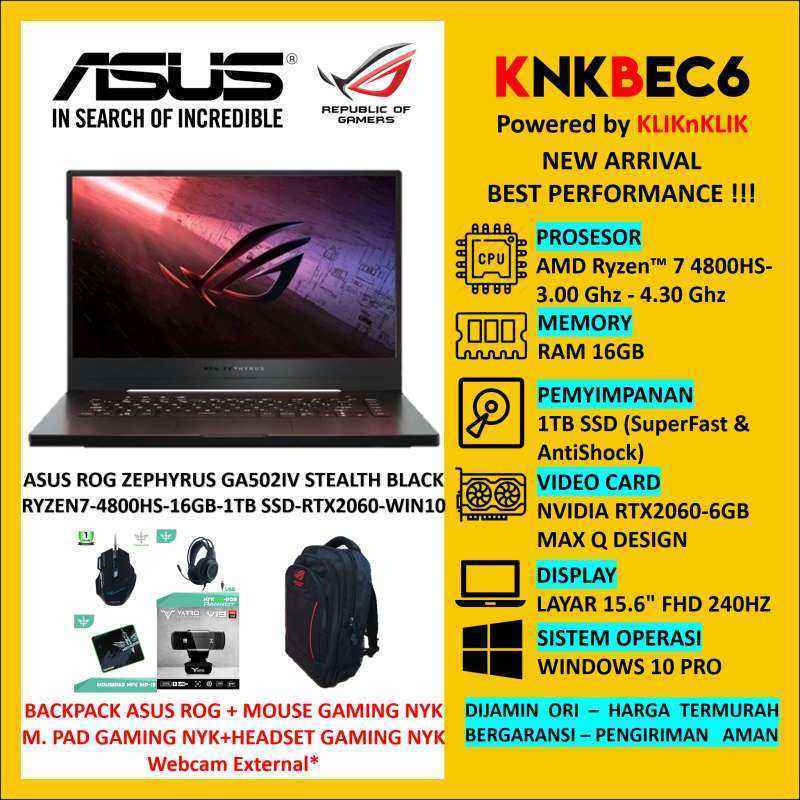 Jual ASUS ROG ZEPHYRUS GA502IV GAMING LAPTOP - STEALTH BLACK [AMD RYZEN ...