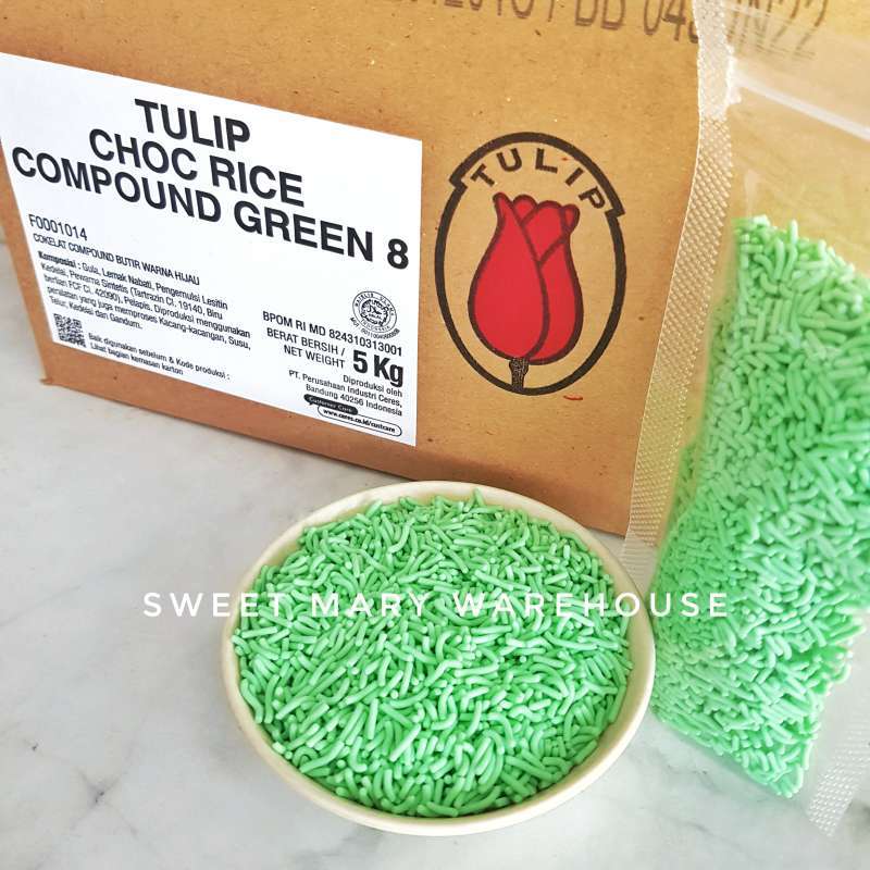 Jual Tulip Meises GREEN MINT 10kg Meses Rasa MINT Mesis Chocorice Ceres ...