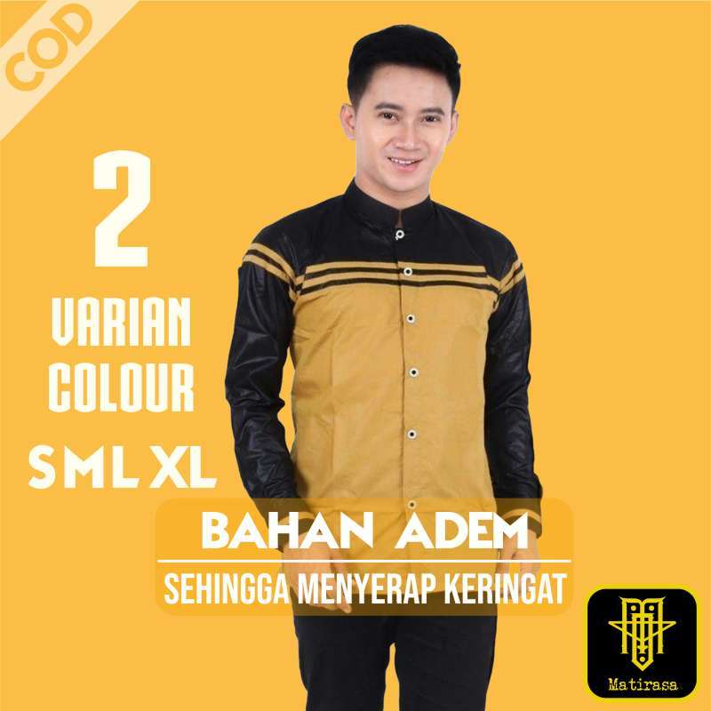 Jual Baju Koko Pria Lengan Panjang Dewasa Motif Garis Kuning Kunyit ... Jual Baju Koko Pria Lengan Panjang Dewasa Motif Garis Kuning Kunyit ...