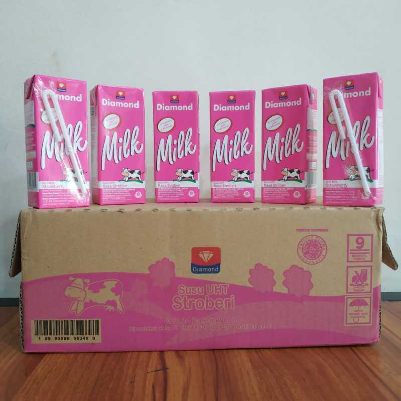 Jual Diamond Susu UHT Strawberry 200ml (1 Karton) di Seller Toko Aneka ...