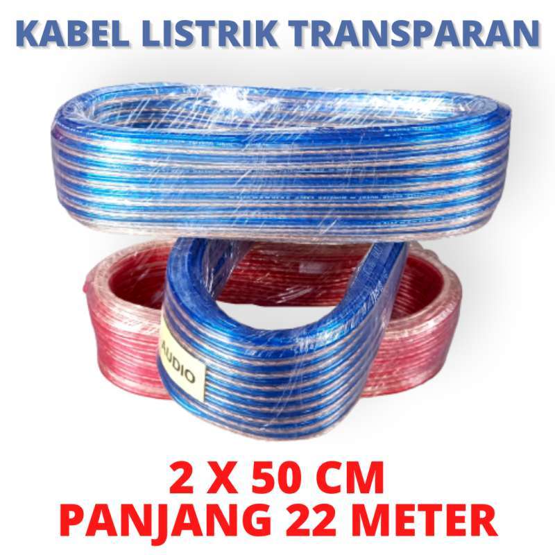 Promo KABEL LISTRIK TRANSPARAN 2x50 KABEL AUDIO KABEL LISTRIK ROLL ...