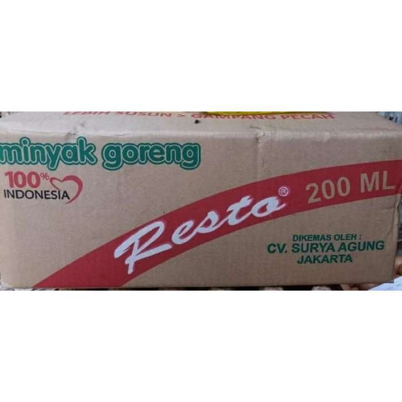 Jual Minyak Goreng Resto 200ml Minyak Resto 180ml Dus Karton isi 48pcs ...