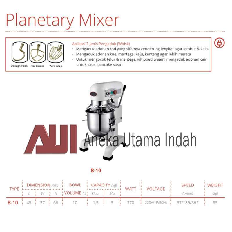 Promo Getra B-10 Planetary Mixer (mixer Roti & Mixer Kue Planetary) 3 ...