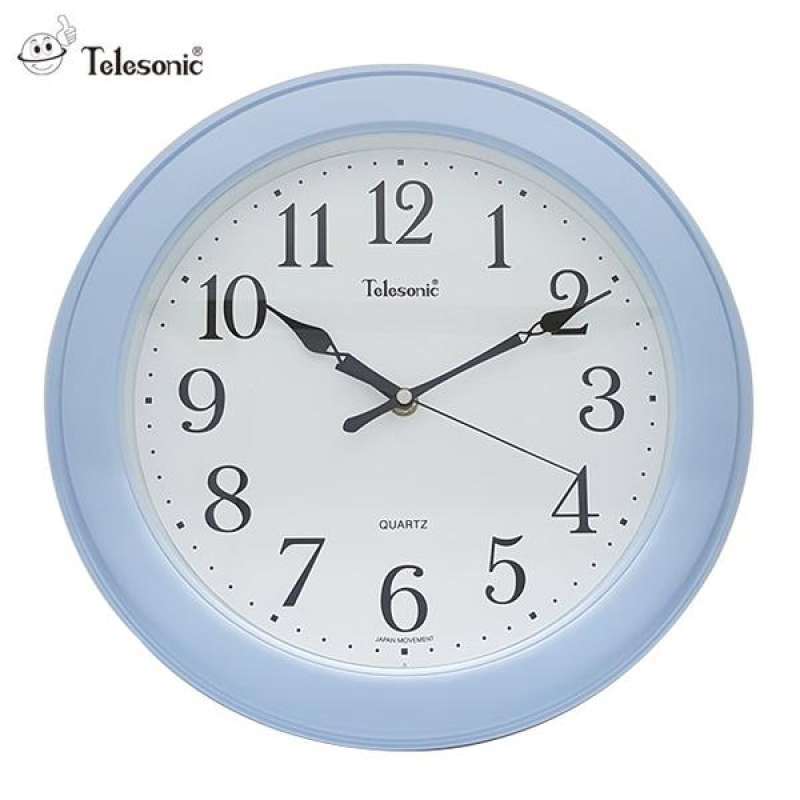 Jual (Telesonic)Telesonic/Uranus Clocks Simple Design Blue Clock Wall ...