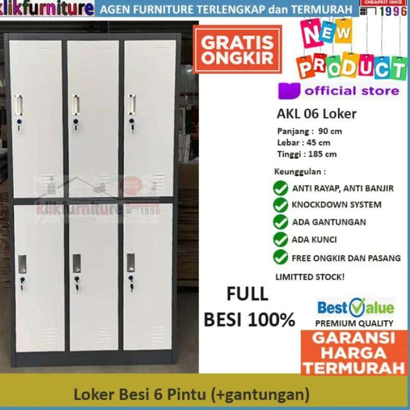 Promo Lemari Loker Locker Cabinet 6 Pintu Full Besi Akl 06 Diskon 22% ...