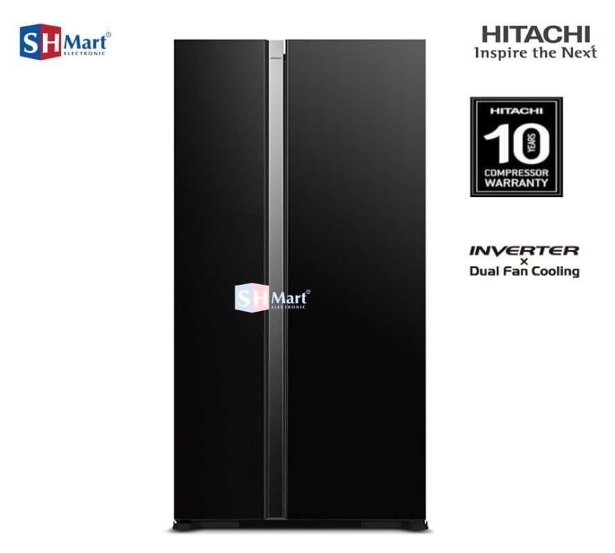 Jual KULKAS SIDE BY SIDE HITACHI R-S80PGD0-GBK KAPASITAS 595 LITER ...