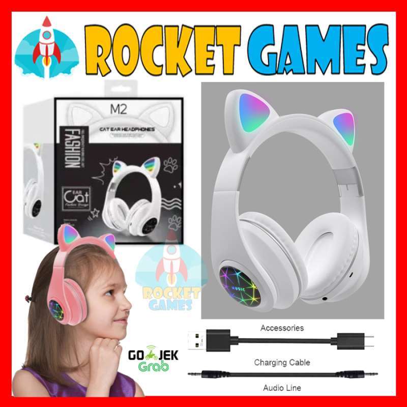 Jual Rocket Games - Cat Ear M2 Headphone Bluetooth Wireless Headset ...