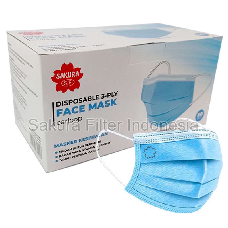 Jual Sakura Masker Disposable 3 Ply Earloop Isi 50 Pcs Dfm20201 Di ...