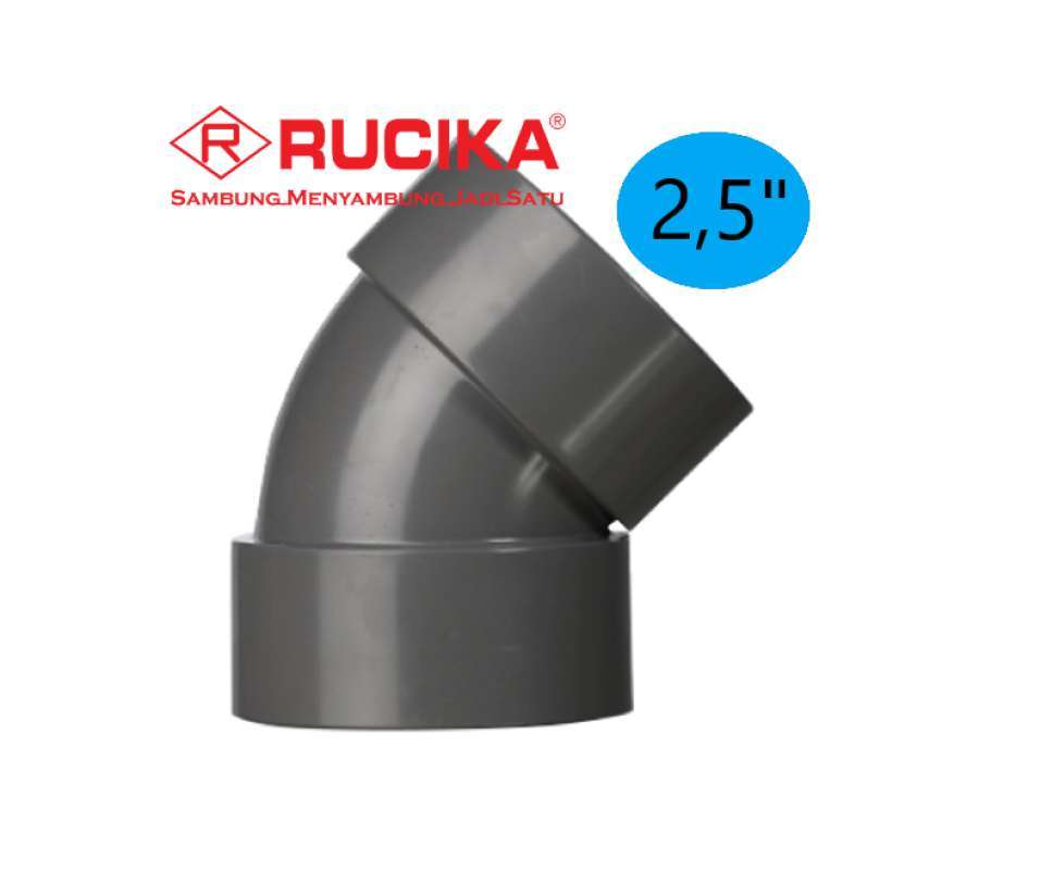Jual Knee 2 1/2 45 Derajat Rucika Elbow D 2,5 Inch 45 Degree Knie PVC 45° di Seller tjhome ...