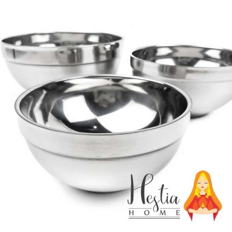 Jual 99% Mangkok Korea Stainless Tebal Mangkuk Double Wall Bowl 12 14 ...