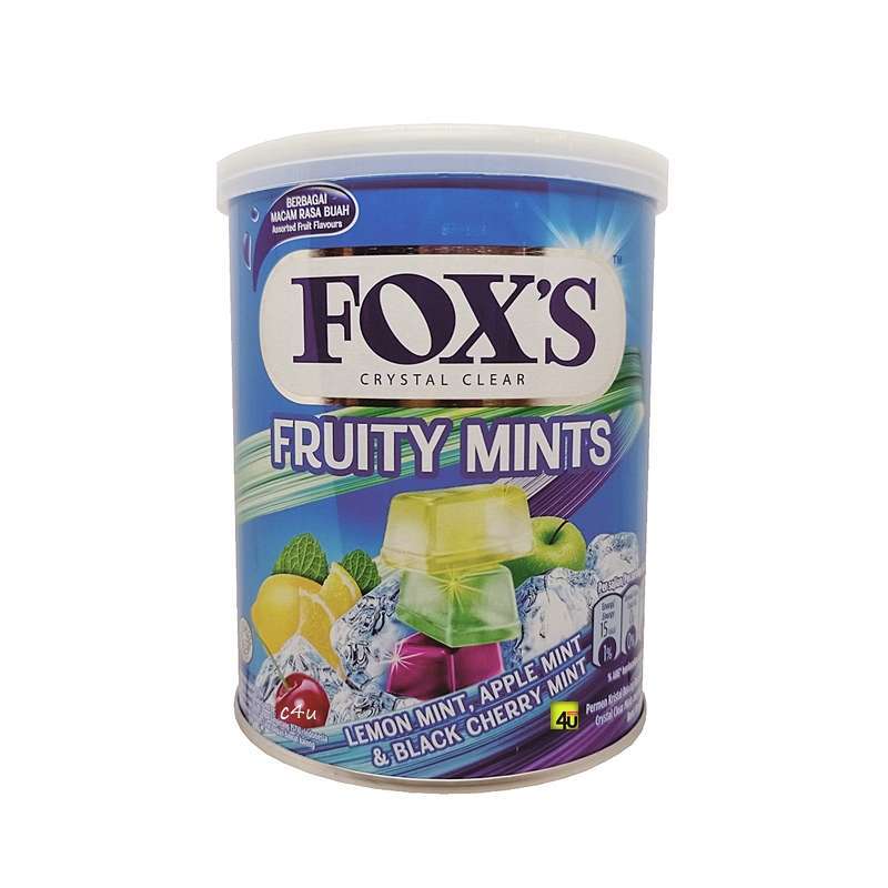 Jual FOXS Tin - FRUITY MINTS Crystal Clear Candy - 180 gr Kaleng di ...