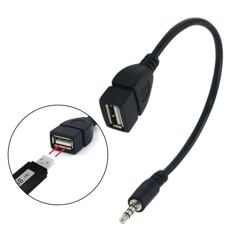 Promo 3.5mm Male AUX Audio to USB Female Converter Cable for Car AUX ...