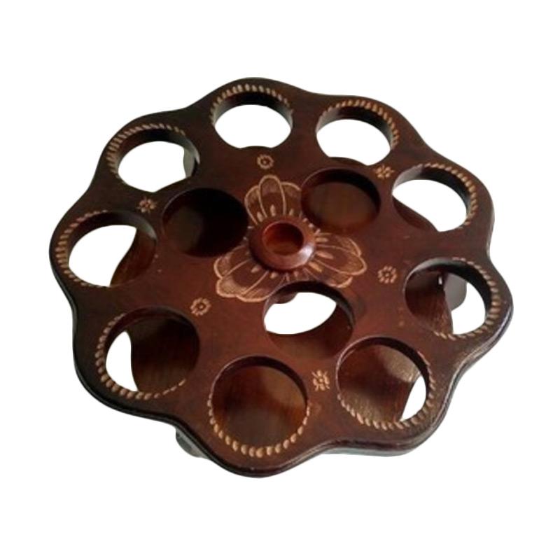 Jual Ngasem Model Mawar Bulat Kayu Jati Tatakan Aqua Gelas [12 Lubang ...