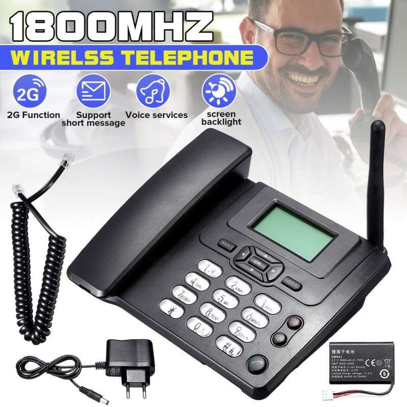 Jual Protable Wireless GSM Desk Phone QuadBand SIM Card Mobile Desktop ...