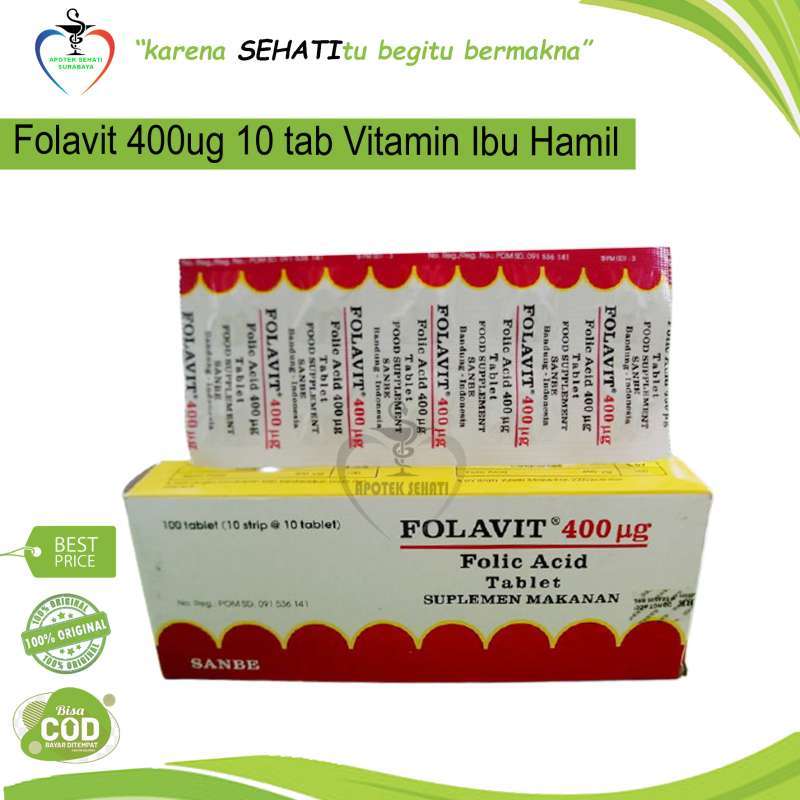 Promo Folavit Tablet Obat Kesehatan [400 Mcg/ 2 Strip/ 10 Tablet-strip ...
