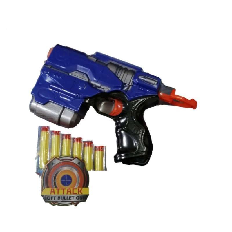 Jual Mainan Anak Pistol Semi Auto Soft Gun Super Shoot 6 Peluru E Di ...
