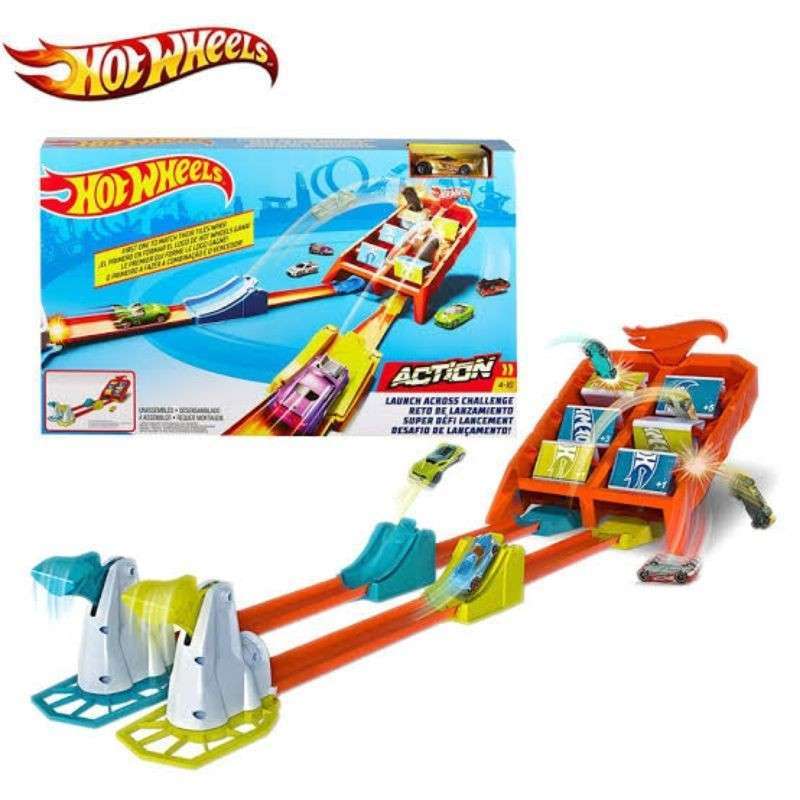 Jual Hotwheels Track Launch Across Challenge Playset - Track Hot Wheels ...