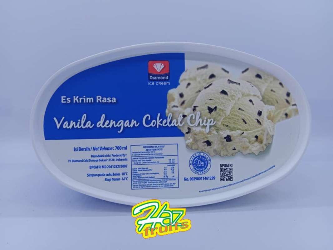 Jual Ice Cream Diamond - Es Krim Vanilla Chocolate Chip 700 Ml Di ...