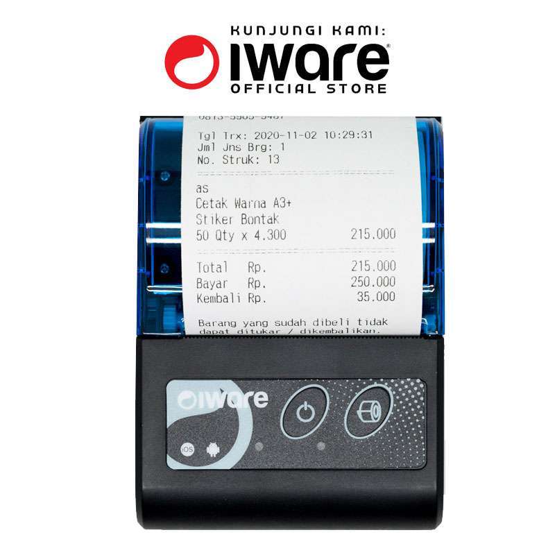 Promo Mini Printer Bluetooth Thermal untuk kasir/PPOB Iware MP-58MPC ...