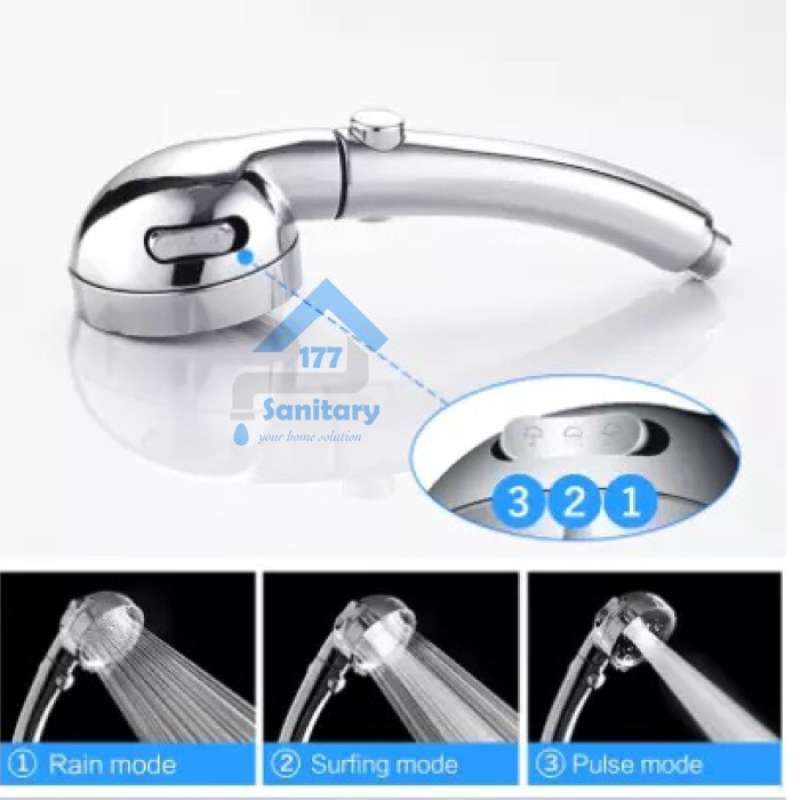 Promo Kepala Super Shower Hemat Air 3in1 ON OFF 19001CR- Head Shower ...