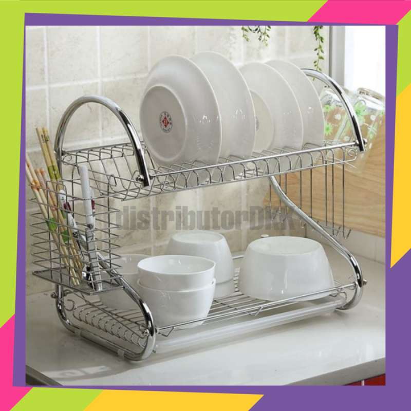 Jual Rak Piring-rak Pengering Piring Ukuran 40cm Minimalis Anti Karat ...