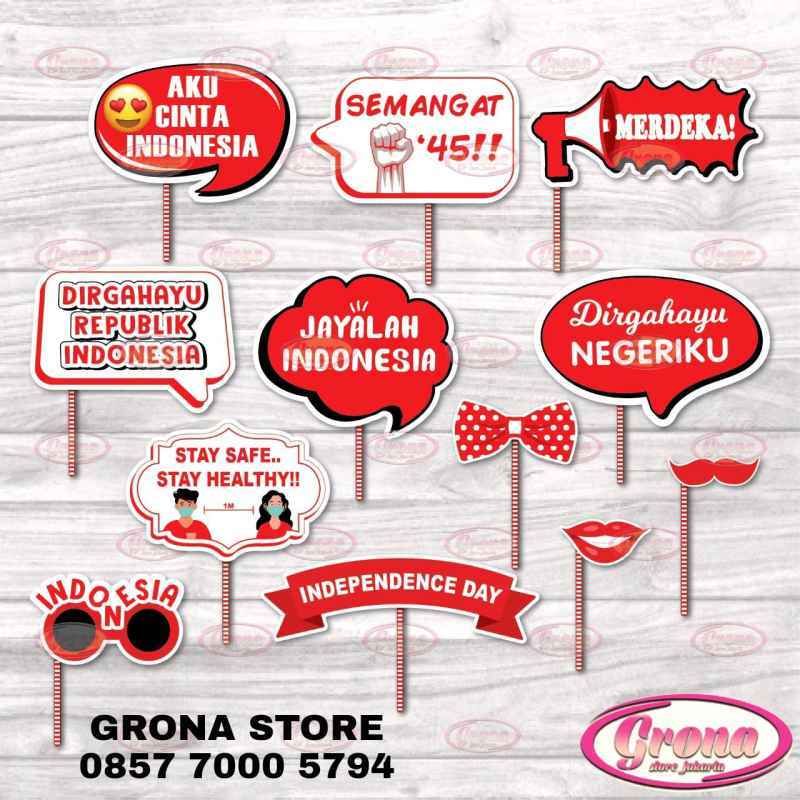 Jual Photobooth Dirgahayu RI / 17 Agustus / Photo Props KEMERDEKAAN di ...
