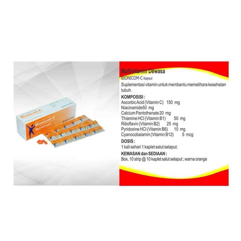 Jual Sampharindo Bionicom C Kaplet Multivitamin Suplemen Daya Tahan ...
