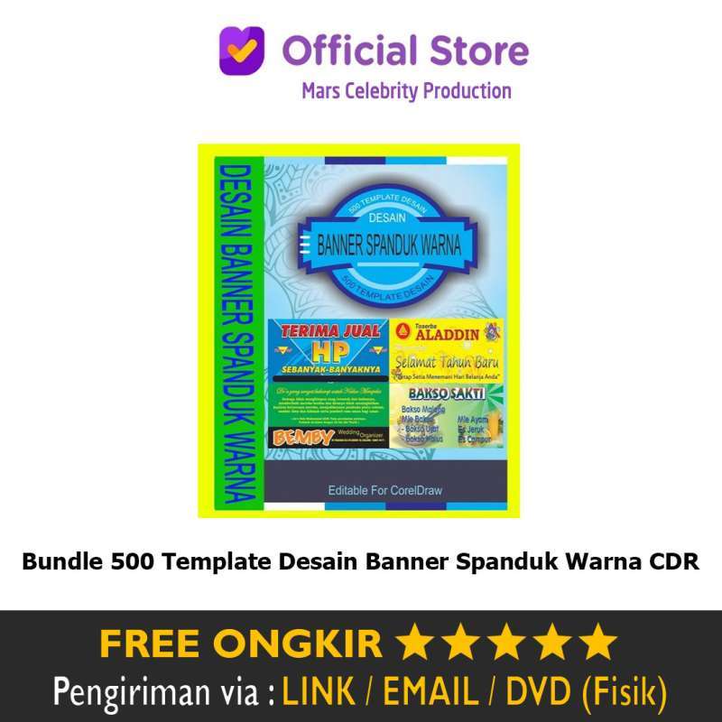Jual Bundle 500 Template Desain Banner Spanduk Warna Design CDR Baner ...