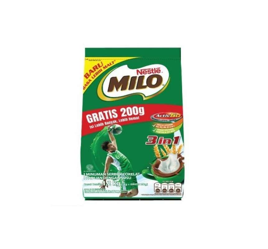Jual MILO ACTIVE GO POUCH 12(1000+200G)P di Seller Halo Mart - Kota ...