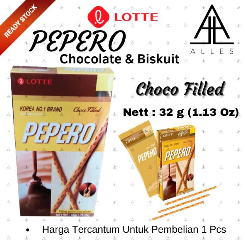 Promo Pepero Lotte Choco Filled /Biskuit Stick Coklat/ Pepero Wafer 32g ...