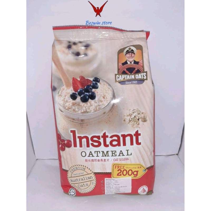 Jual CAPTAIN OATS INSTANT OATMEAL 1KG (800GR + 200GR) di Seller ...