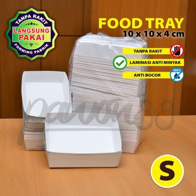 Promo Food Tray Paper Polos - Food Tray - Putih - S (50 Pcs) Diskon 27% ...