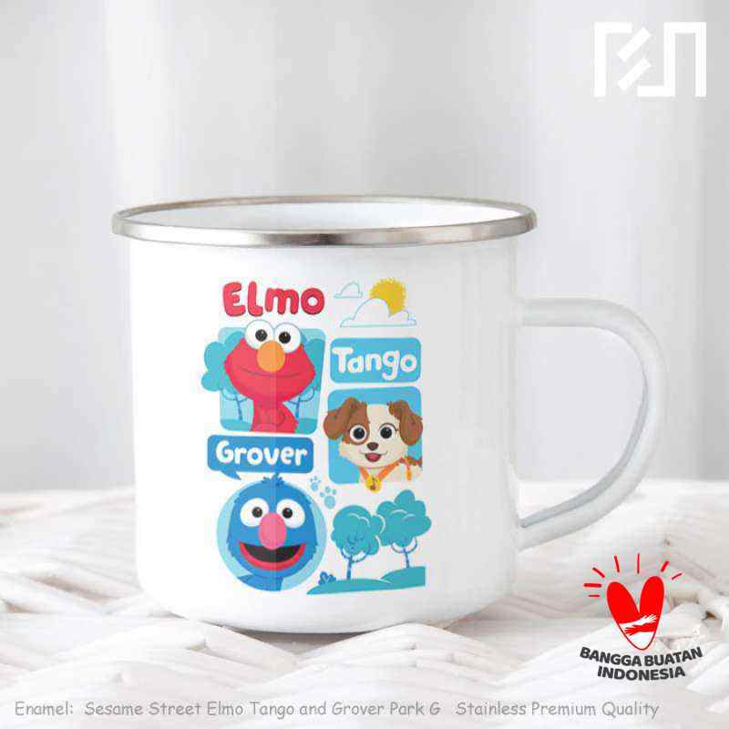 Promo Gelas Seng Jadul Design Sesame Street Elmo Tango and Grover Park ...