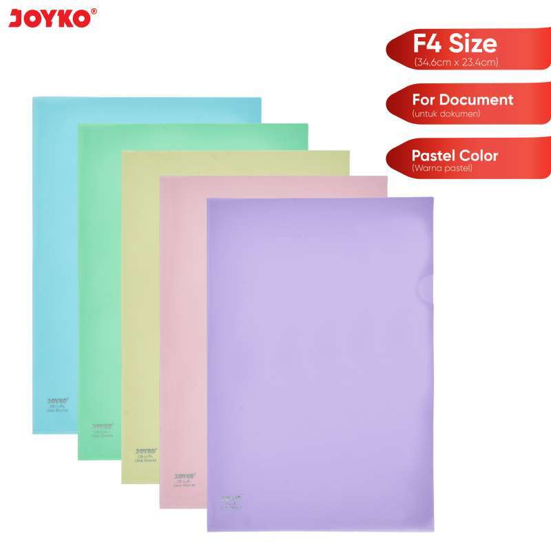 Jual Map L Plastik Bening Clear Sleeves Joyko CS-11-F4 Pastel Color di ...