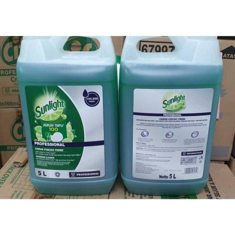 Jual sunlight Sabun cuci piring kemasan terbaru 5 liter - Hijau di ...