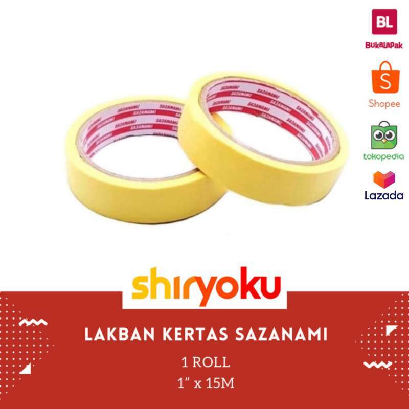 Jual 1 ROLL LAKBAN KERTAS MASKING TAPE 1 INCH 24MM X 15M KUNING ...