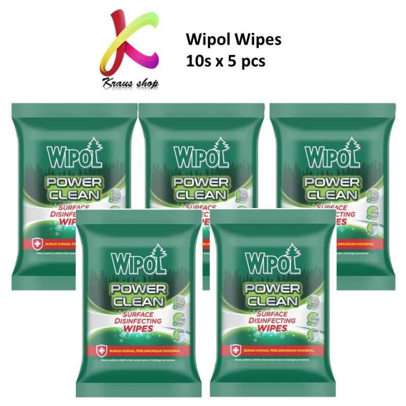 Jual Wipol Wipes / Tisu Basah Disinfektan isi 5 pack (@10 sachet ...