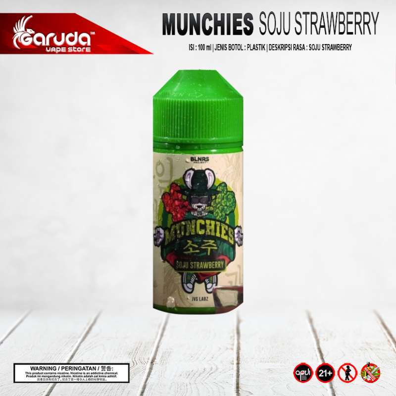 Jual Liquid Munchies Soju Strawberry TNT 3MG 100ml Bercukai di Seller ...