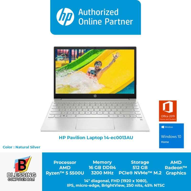 Jual HP Pavilion 14 ec0013AU Ryzen 5 5500U 16GB 512GB W10 OHS di Seller Blessing Computer ...
