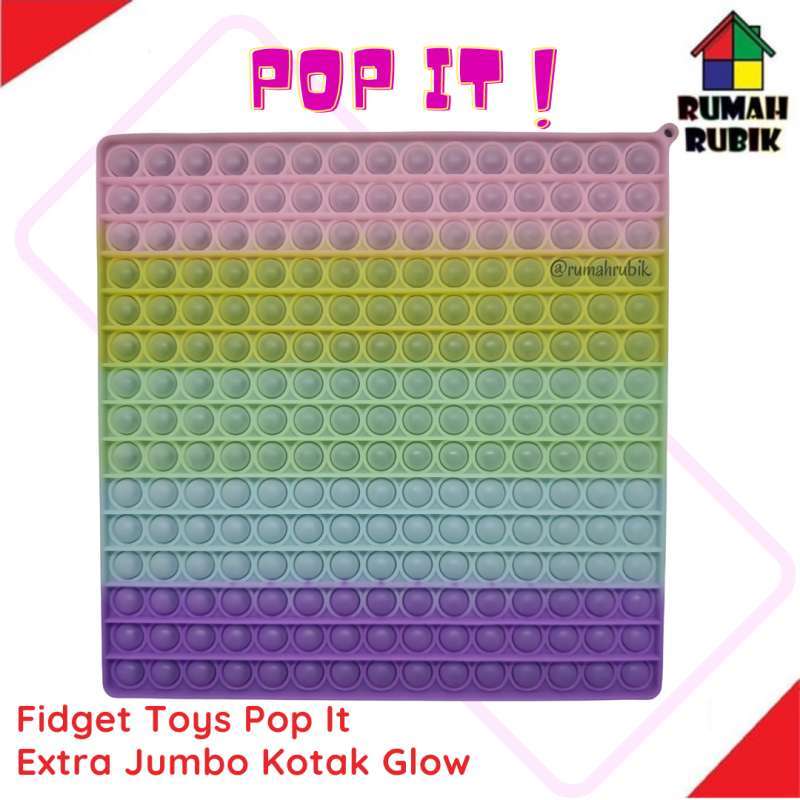 Jual [ Pop it - Extra Jumbo Kotak Glow in the dark ] Fidget Toys Popit ...