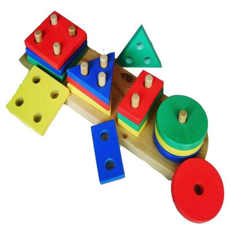 Jual Mainan Edukatif Basic Shape Kayu Geometri 4 Bentuk Edukasi Anak di ...