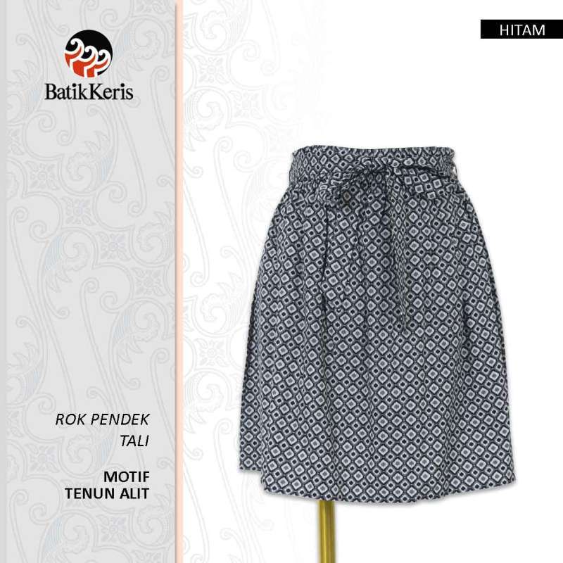Promo Batik Keris Bawahan Rok Pendek Karet Tali Tenun Alit Warna Hitam ...