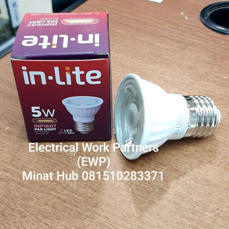 Jual Spotlight Inlite 5Watt 5 W Fitting E27 3000K Kuning Warm white di ...