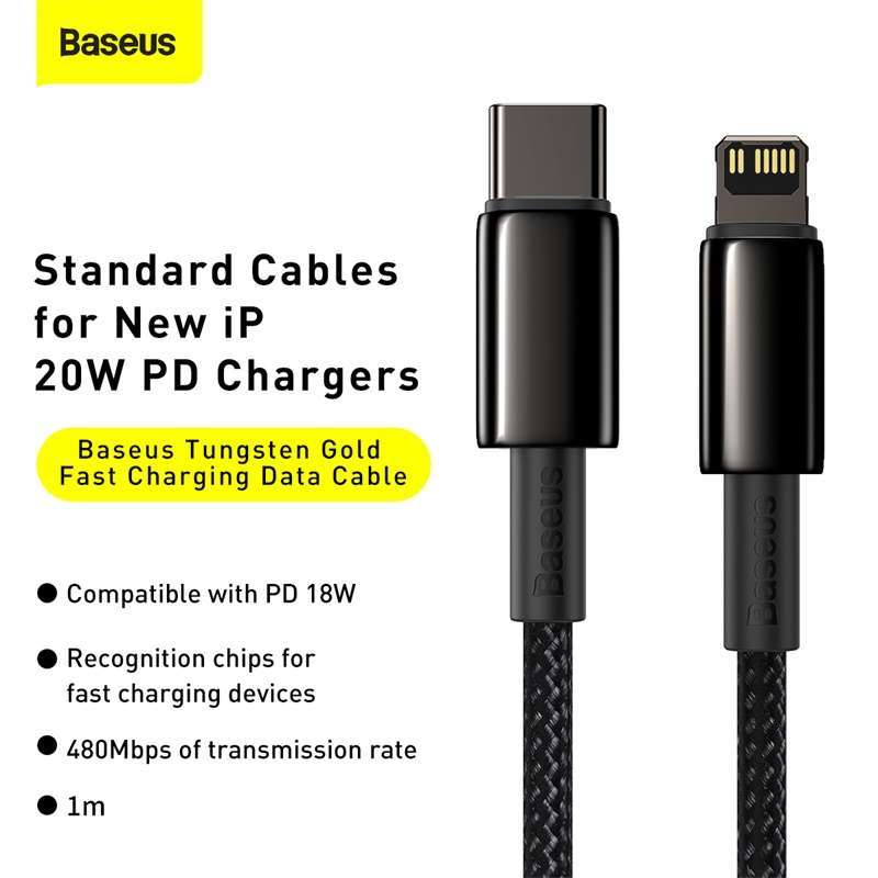 Promo Baseus Tungsten Gold Fast Charging iPhone 12 Kabel Data Type-c To ...