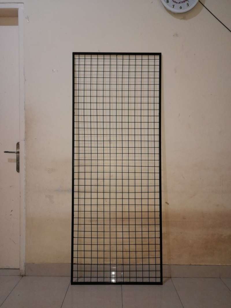 Jual FREE ONGKIR jaring ram besi bingkai coating putih-hitam 100x180cm ...