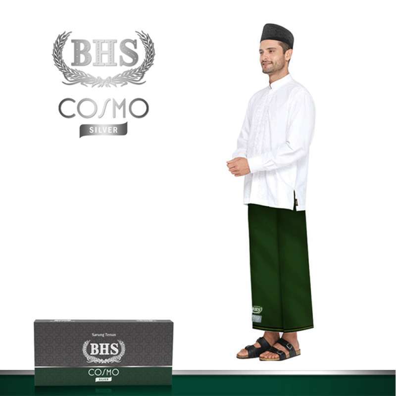 Promo Sarung BHS Cosmo Silver Warna Polos Hijau Tua Diskon 44% di ...