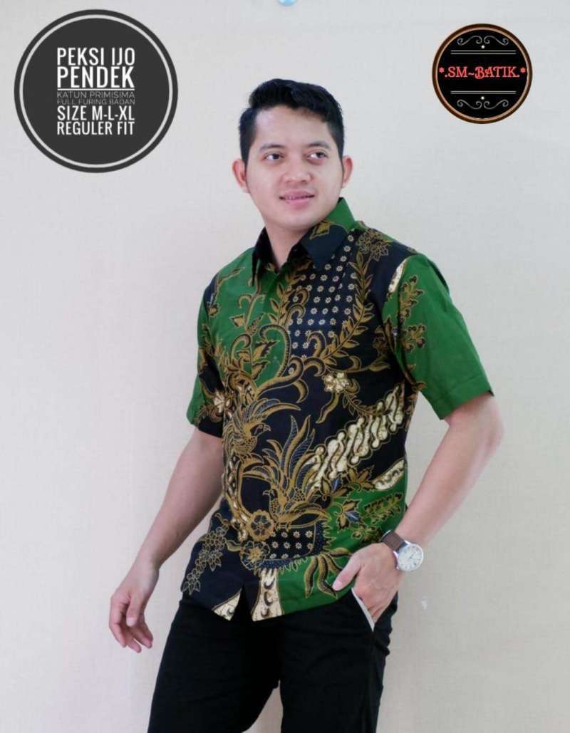 Promo Batik Premium Warna Hijau/kemeja Batik Warna Hijau Terbaru/hem ...