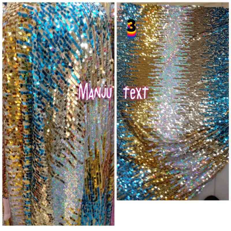 Jual (Harga per 0,5m )Kain sequin gradasi / bahan sequin seribu payet ...