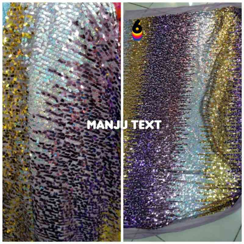 Jual (Harga per 0,5m )Kain sequin gradasi / bahan sequin seribu payet ...
